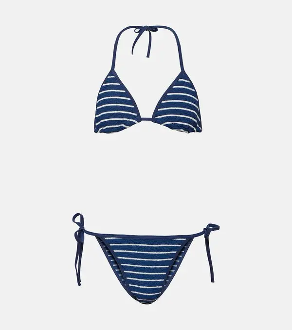 Hunza G Gina Striped Bikini - Blue