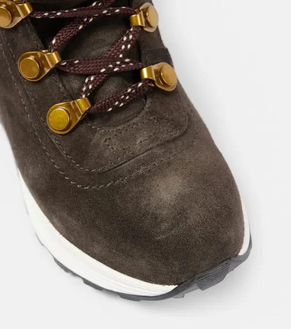 See By Chloé Brett Shearling-trimmed Suede Hiking Boots