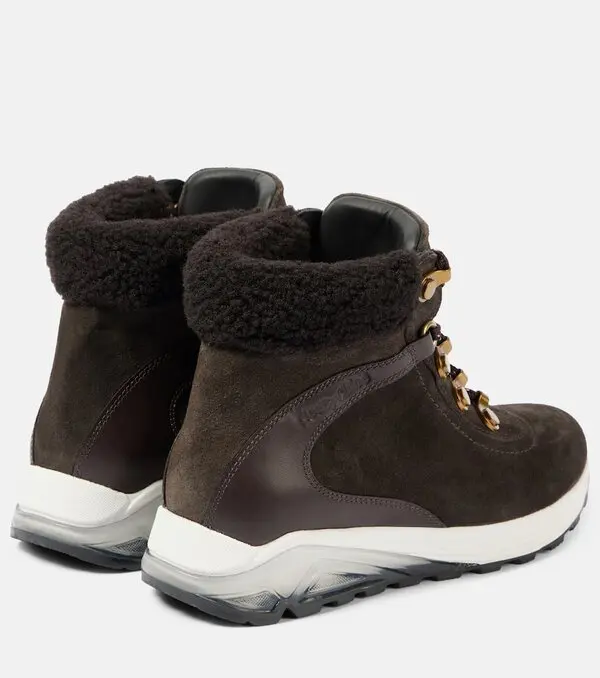 See By Chloé Brett Shearling-trimmed Suede Hiking Boots