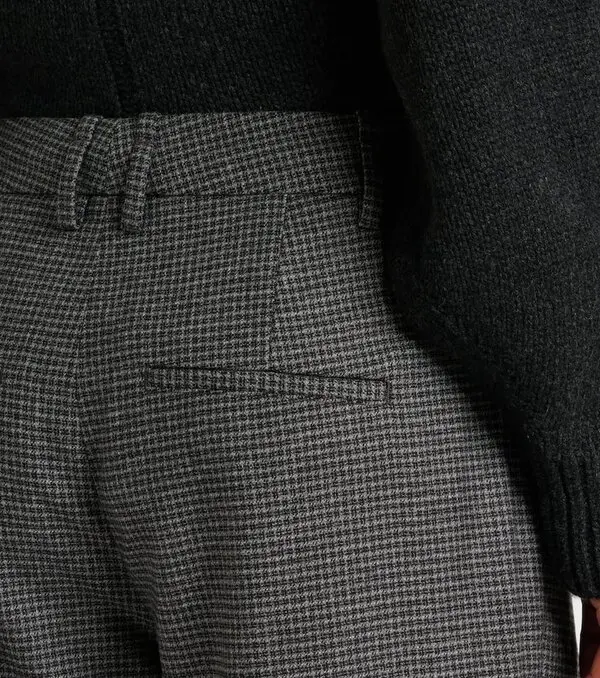 Vince Checked High-rise Wide-leg Pants
