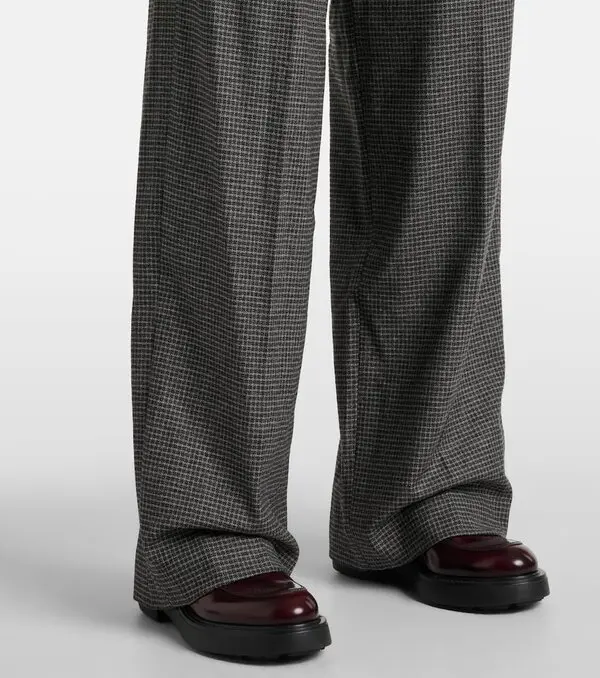 Vince Checked High-rise Wide-leg Pants
