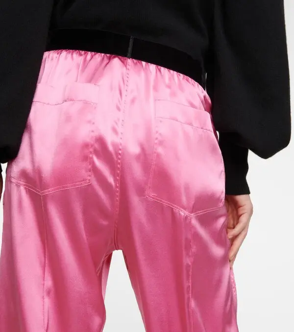 TOM FORD High-rise Silk-blend Satin Pants - Pink