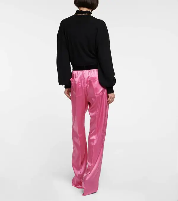 TOM FORD High-rise Silk-blend Satin Pants - Pink