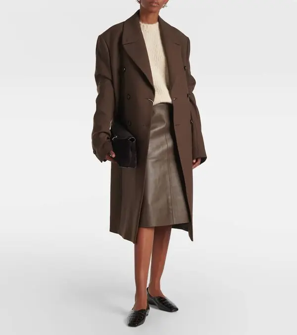 TOTEME Leather Midi Skirt
