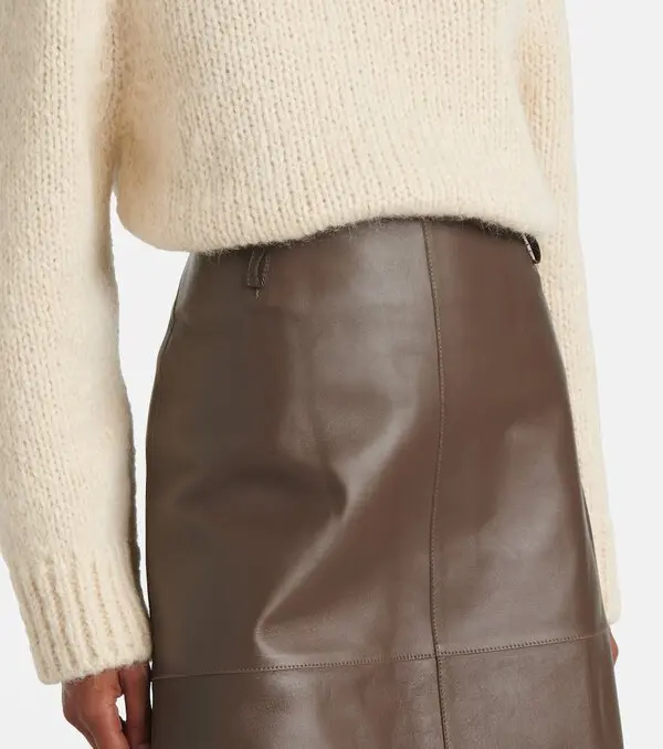 TOTEME Leather Midi Skirt