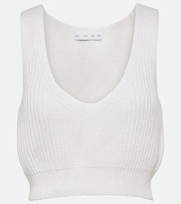 Proenza Schouler Label Cotton And Cashmere Crop Top