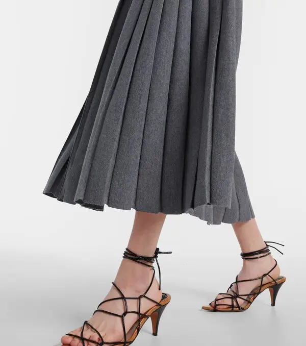 Khaite Elio Pleated Midi Dress - Grey