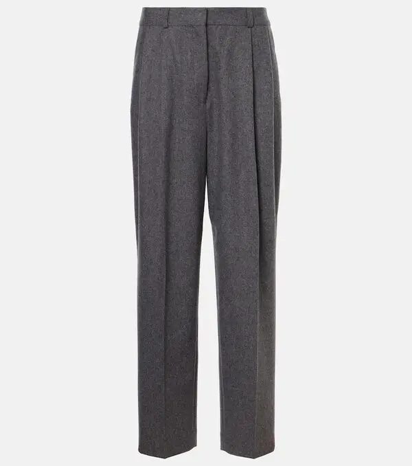 TOTEME Low-rise Straight-leg Flannel Pants