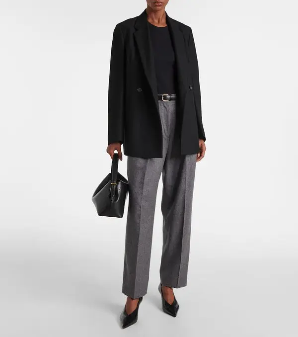 TOTEME Low-rise Straight-leg Flannel Pants