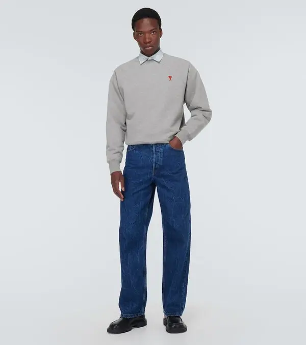 AMI Paris De Cœur Cotton Jersey Sweatshirt