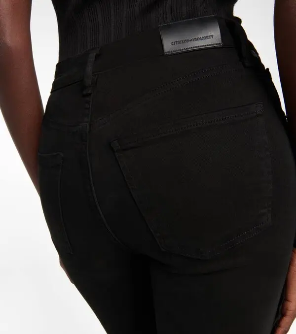 Citizens Of Humanity Isola Mid-rise Jeans In Plush - Black