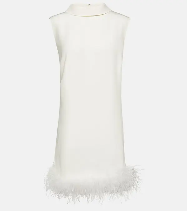Rixo Bridal Candice Feather-trimmed Minidress