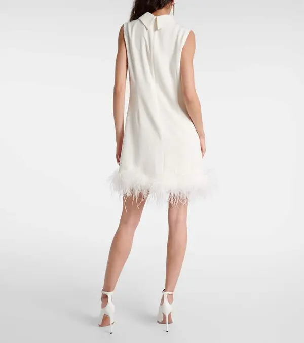 Rixo Bridal Candice Feather-trimmed Minidress
