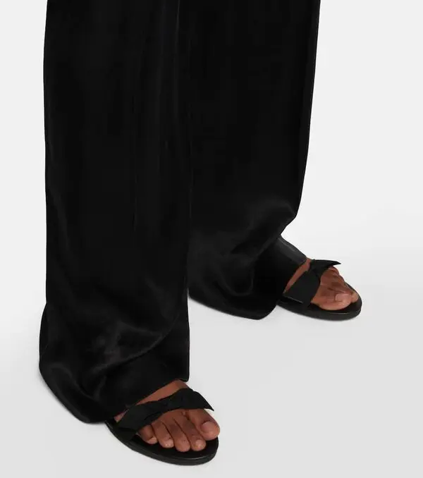 THE ROW Bow Leather Slingback Sandals
