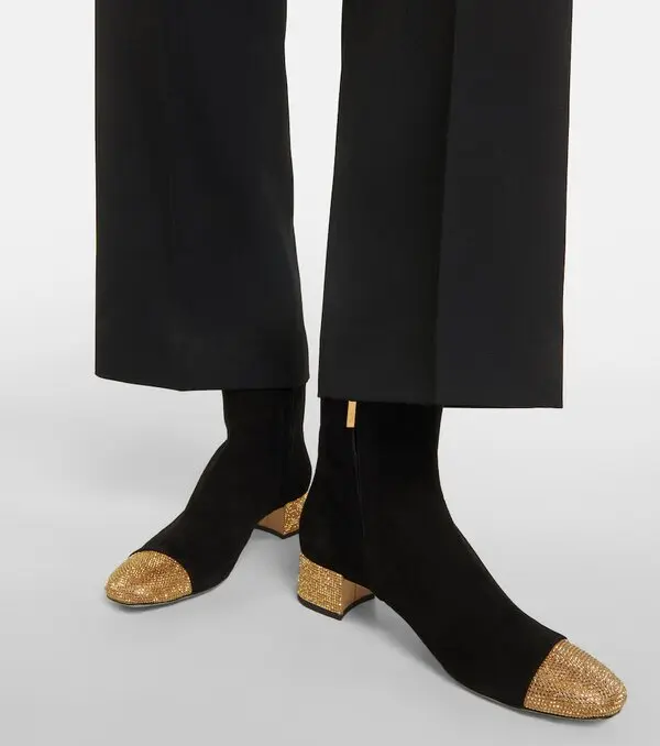 Rene Caovilla Embellished Ankle Boots