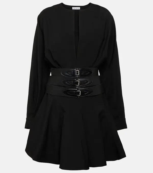 Alaïa Belted Wool Minidress