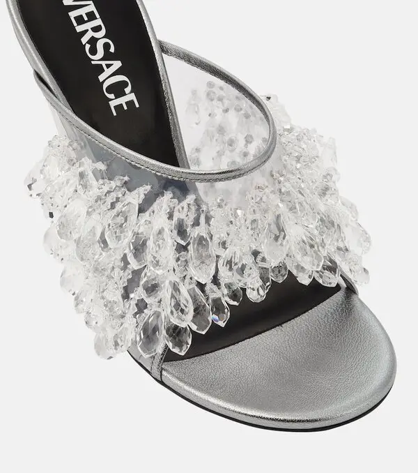 Versace Embellished Pvc Mules