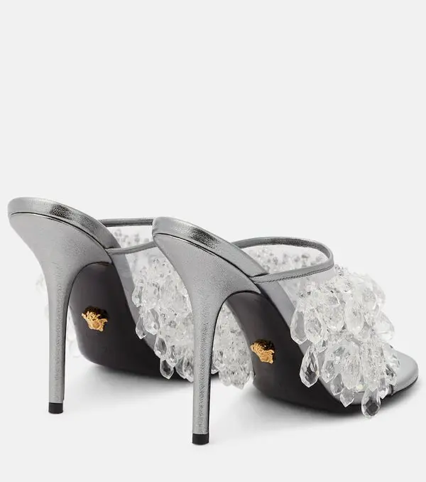 Versace Embellished Pvc Mules