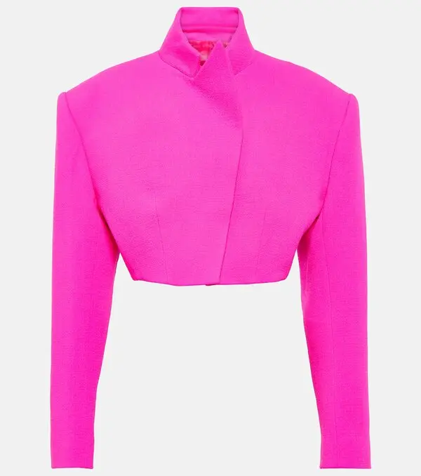 Alexandre Vauthier Cropped Wool Jacket - Pink