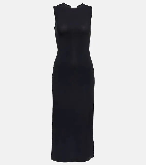 JIL SANDER Fitted Jersey Midi Dress