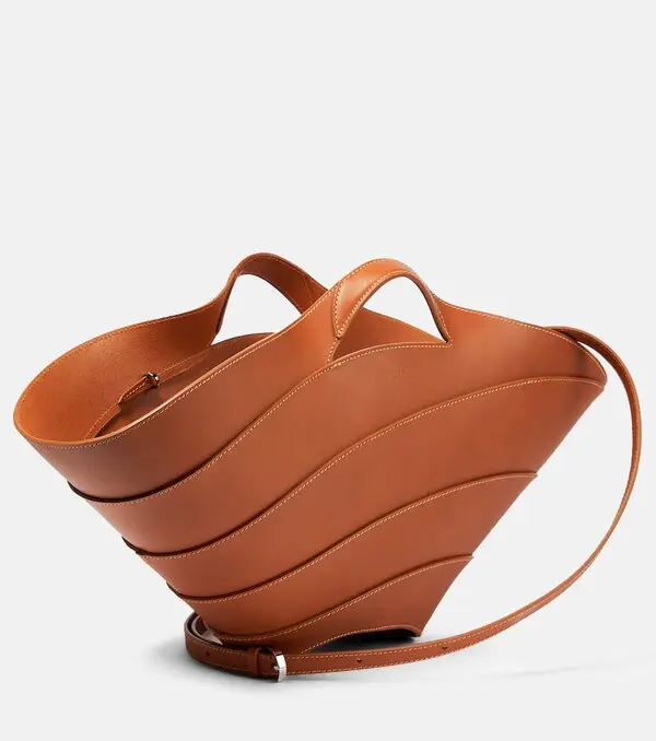 Alaïa Khaima Medium Leather Tote Bag - Brown