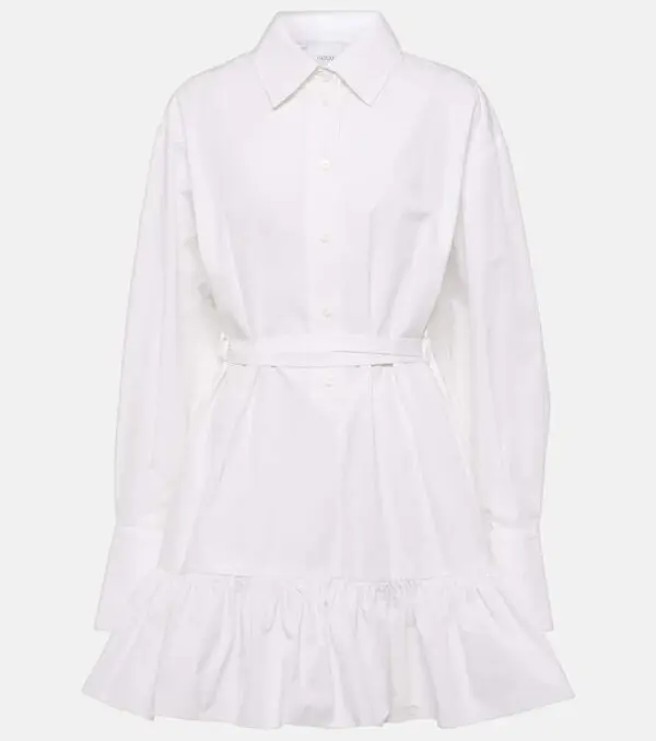 PATOU Ruffled Cotton Shirt Dress