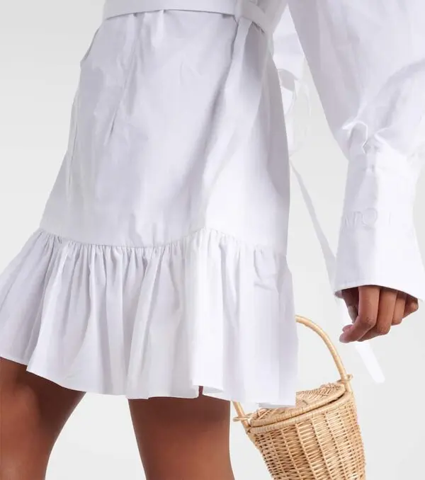 PATOU Ruffled Cotton Shirt Dress