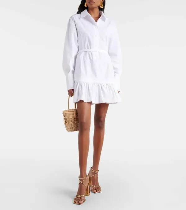 PATOU Ruffled Cotton Shirt Dress