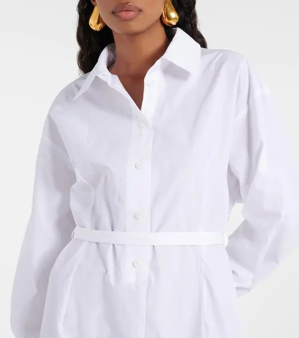 PATOU Ruffled Cotton Shirt Dress