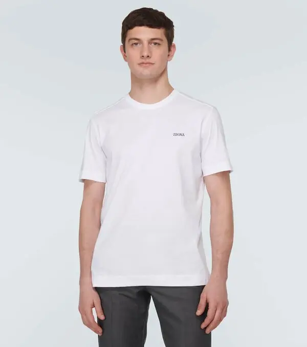 Zegna Logo Cotton Jersey T-shirt