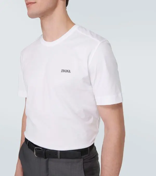 Zegna Logo Cotton Jersey T-shirt
