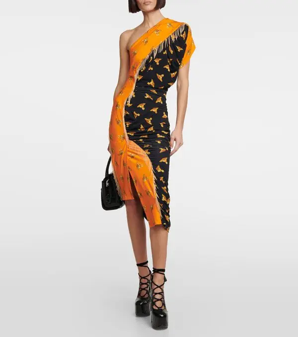 VIVIENNE WESTWOOD Printed One-shoulder Dress