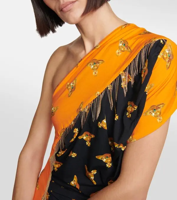 VIVIENNE WESTWOOD Printed One-shoulder Dress
