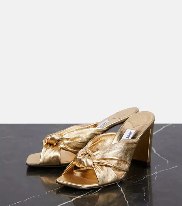 JIMMY CHOO Avenue 85 Metallic Leather Sandals