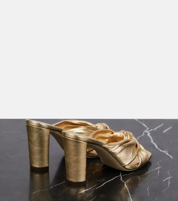 JIMMY CHOO Avenue 85 Metallic Leather Sandals