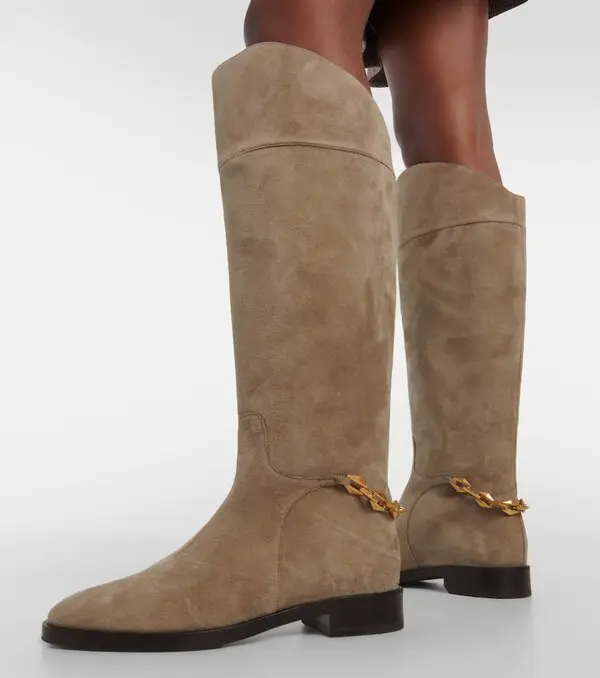 JIMMY CHOO Nell Knee-high Suede Boots