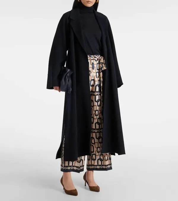 Max Mara Brina Printed Silk Twill Wide-leg Pants - Multicoloured