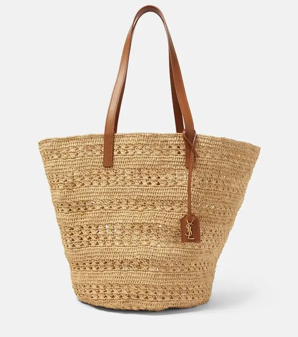 Saint Laurent Panier Medium Raffia Basket Bag