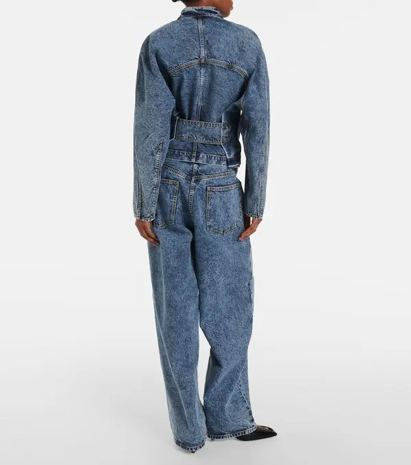Alaïa Round Racing Denim Jacket - Blue
