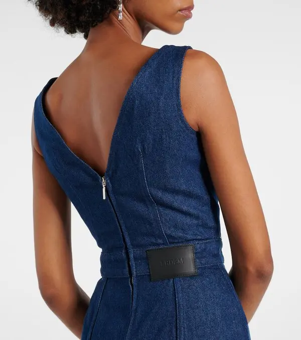 Erdem Floral Printed Denim Midi Dress