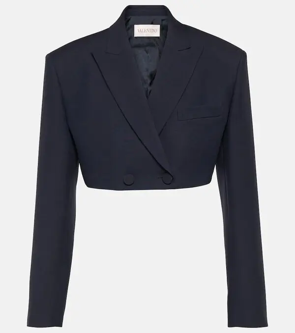 Valentino Garavani Crepe Couture Cropped Blazer