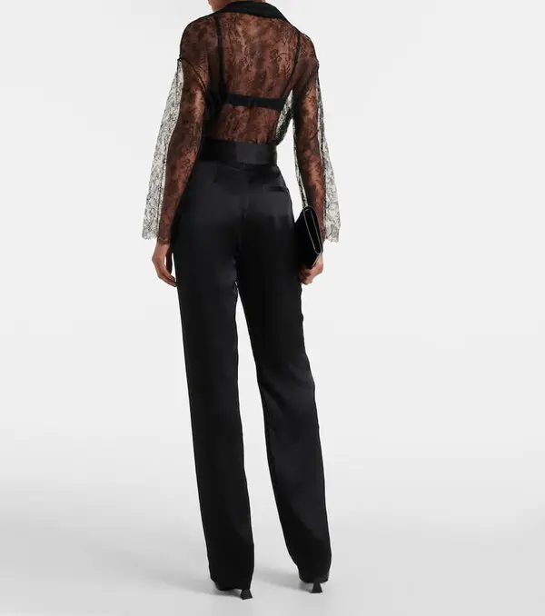 Tove Remi High-rise Silk Straight Pants