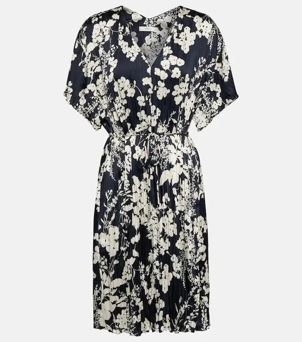 Vince V-neck Floral Mini Dress
