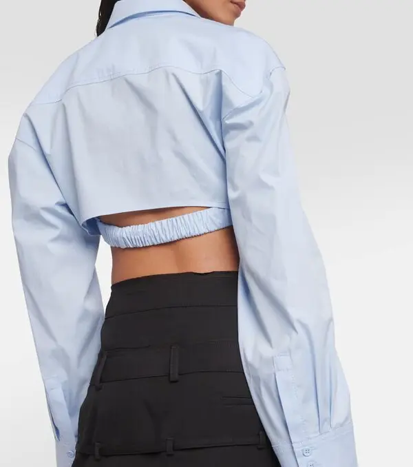 Jacquemus La Chemise Bahia Cropped Top - Blue