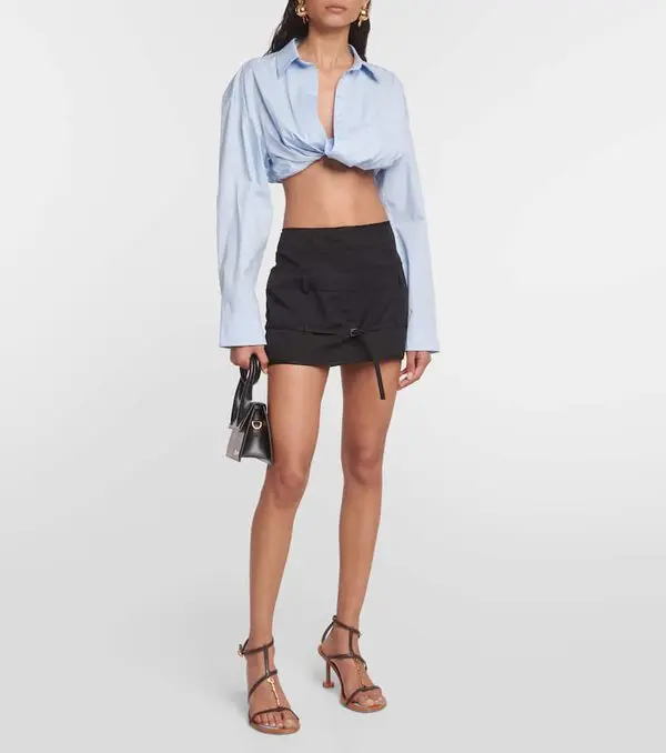Jacquemus La Chemise Bahia Cropped Top - Blue