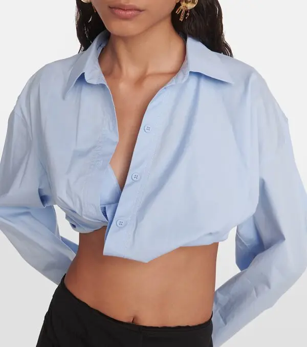 Jacquemus La Chemise Bahia Cropped Top - Blue