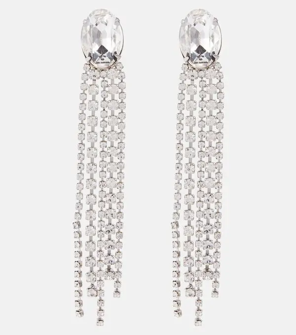 JENNIFER BEHR Crystal-embellished Dangle Earrings - Silver