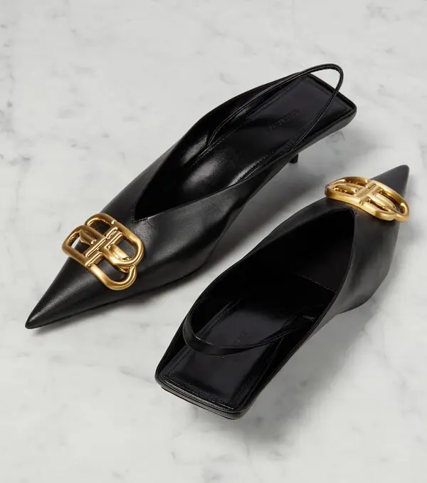 Balenciaga Square Knife Bb Slingback Mules
