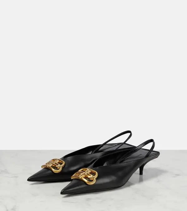 Balenciaga Square Knife Bb Slingback Mules