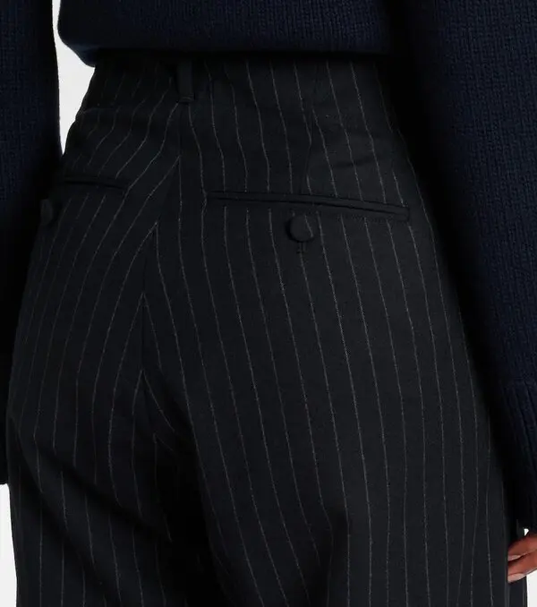 Plan C Pinstripe Wool-blend Wide-leg Trousers